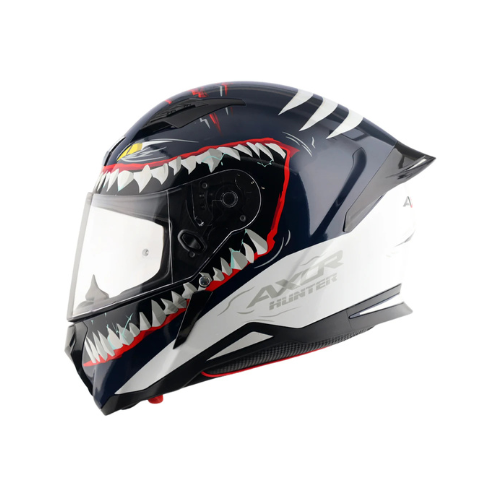 AXOR Helmet Hunter Shark-E Gloss White/Blue – Zero Gravity Bahrain